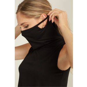 Tops | Mask Turtleneck Crop Top Black | Poshmark